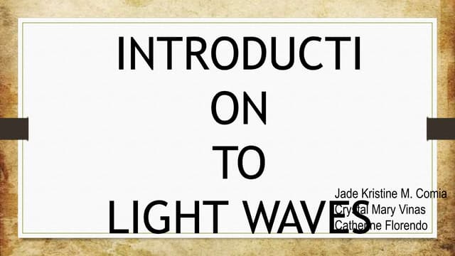 Natural phenomenon of light | PPTX