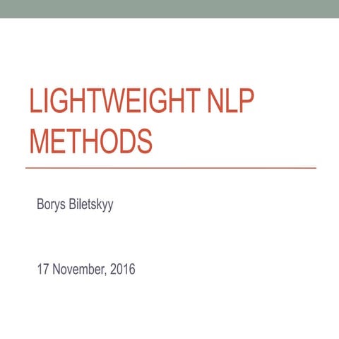 Lightweight Nlp Methods Ppt 6841