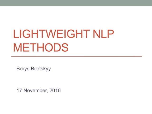 Lightweight Nlp Methods Ppt 6841