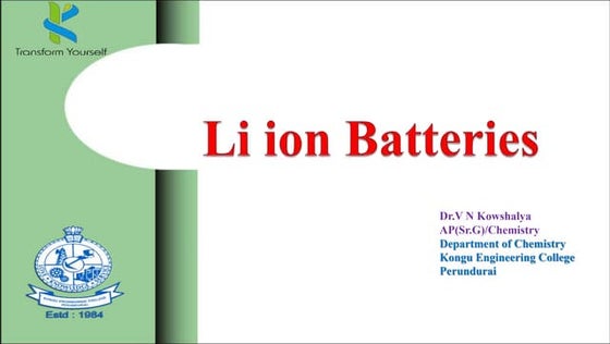 Lithium Ion Batteries, an Overview | PPT