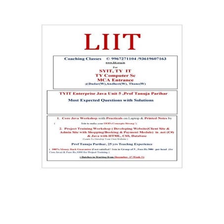 Liit tyit sem 5 enterprise java unit 5 important questins with ...