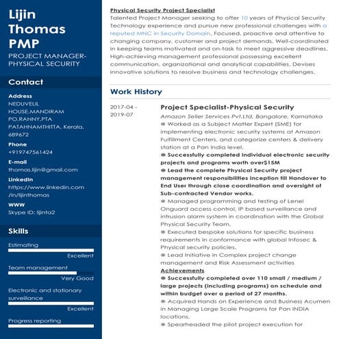Lijin thomas security project manager | PDF