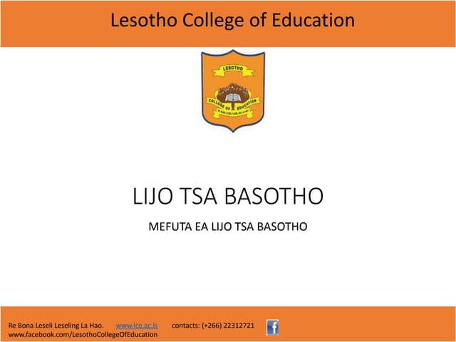 Meriana ea Sesotho e phekolang | PPTX
