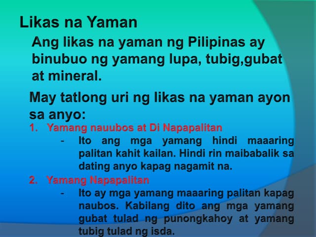 Yamang Lupa sa Pilipinas | PPTX