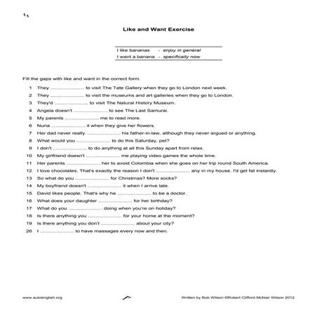 Like and want activity | PDF