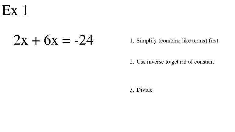 Like terms equations examples