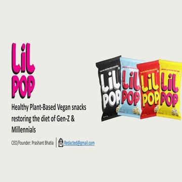 Sustainability food tech pitch deck of Lil PoP. | PPT