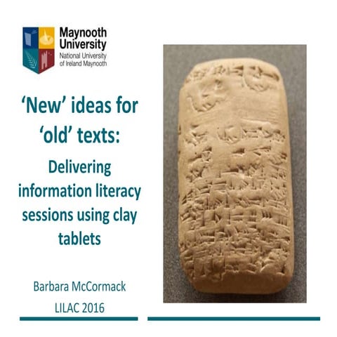 'New' ideas for 'old' texts: delivering information literacy sessions ...