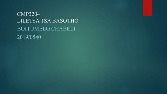SEBOKO SA BAFOKENG | PPT