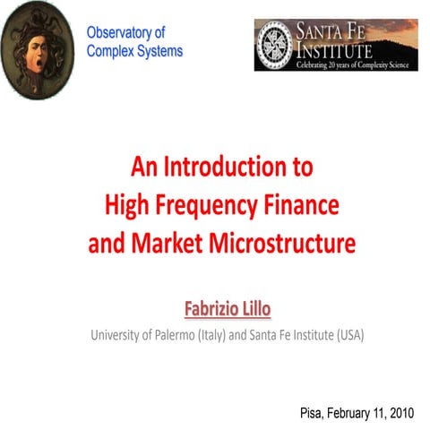 An Introduction to high frequency finance and market microestructure | PDF