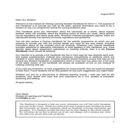 Student Handbook | PDF
