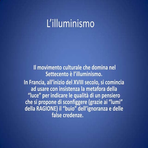 L'illuminismo | PPTX