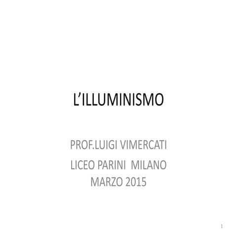 L’illuminismo europeo | PPTX