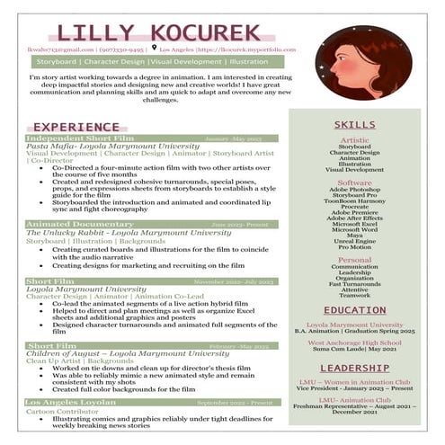 Lilly Kocurek Creative Resume 2024 Updated | PDF