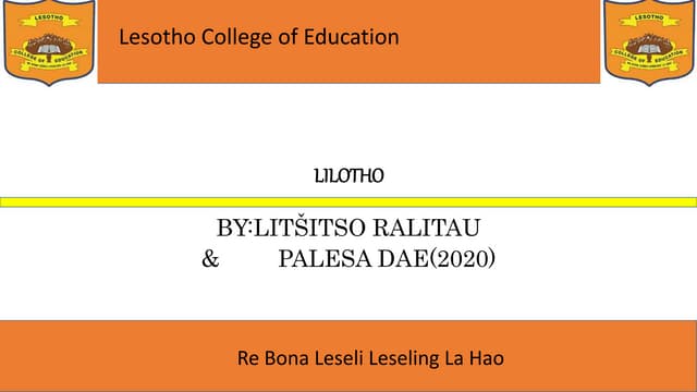 Maele a Sesotho | PPTX