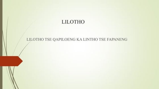 SEBOKO SA BAFOKENG | PPT