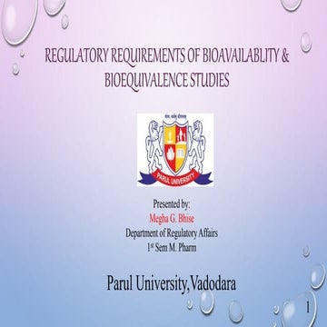 Bioavailability and Bioequivalence Studies | PPTX