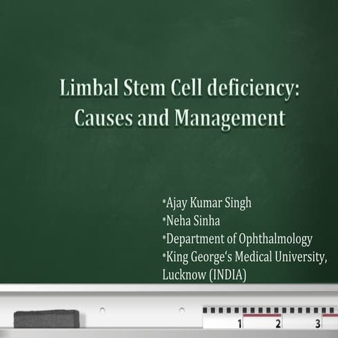 Limbal stem cell deficiency | PPT
