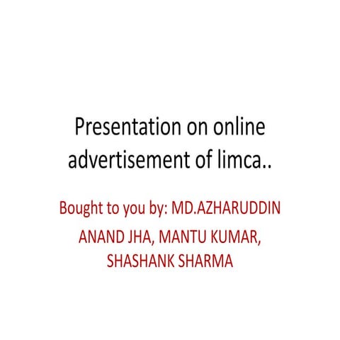 Limca online advertisement | PPTX