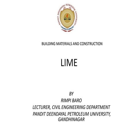 Lime - Classification, Properties, Uses | PPTX