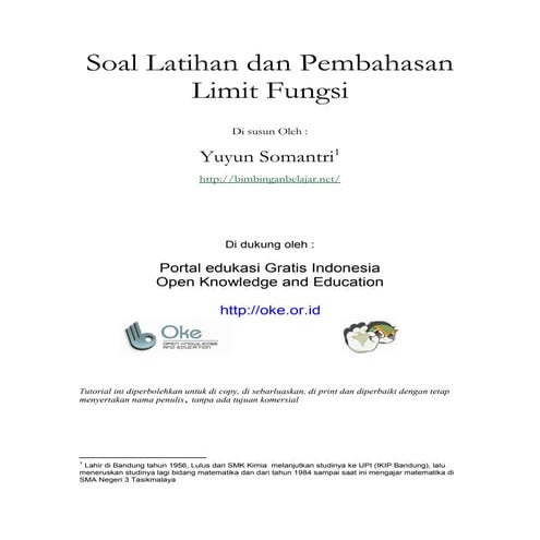 Soal Latihan dan Pembahasan Limit Fungsi | PDF