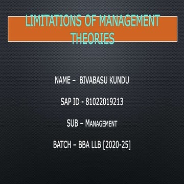 Limitations of management theories | PPTX