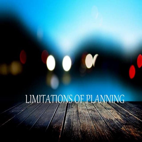Limitations of planning | PPTX