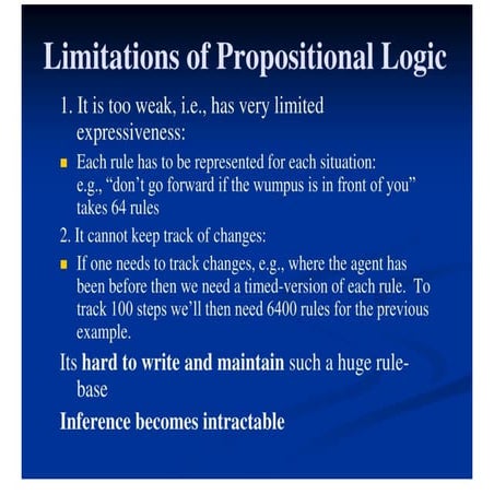 Limitations Of Propositional Logic | PPT