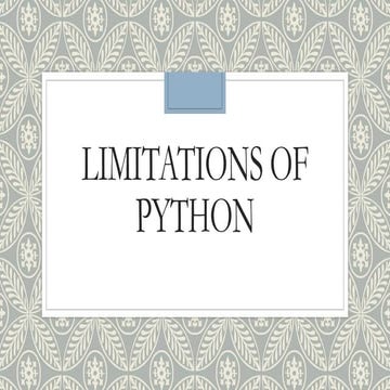 Limitations Of Python Ppt 5076