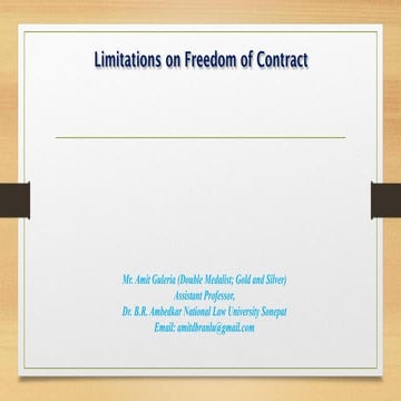 Limitations on Freedom of Contract | PDF