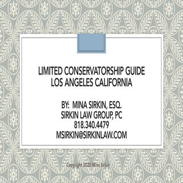 Limited conservatorship Guide California | PDF
