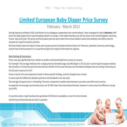 Limited european baby diaper price survey | PDF