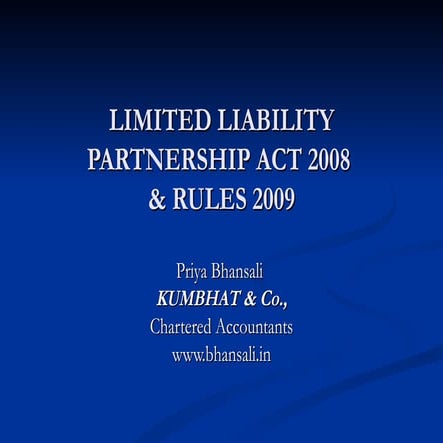 Limited Liability Partnership Act 2008 | PPT