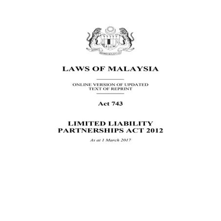 Limited Liability Partnership Act 2012 | PDF