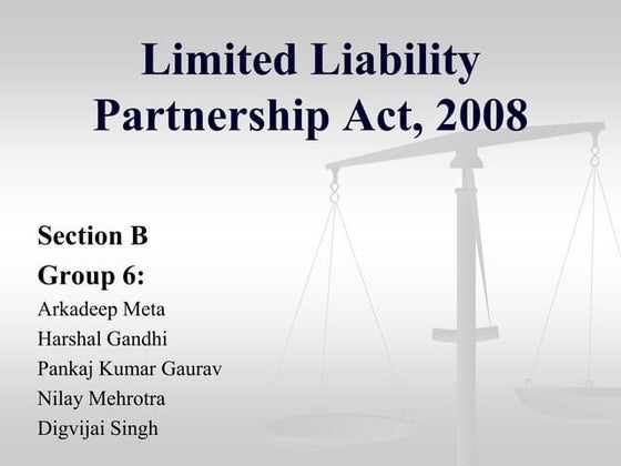 Limited liability Partnership (LLP) | PPT