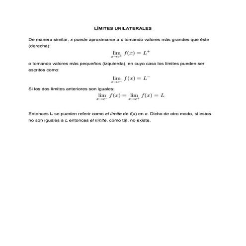Limites unilaterales | PDF