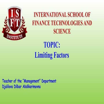 Limiting factor in decision making | PPTX