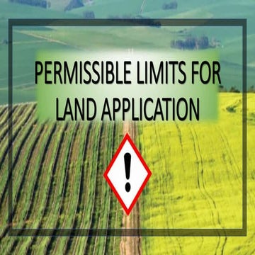 Permissible limits for land application | PPT