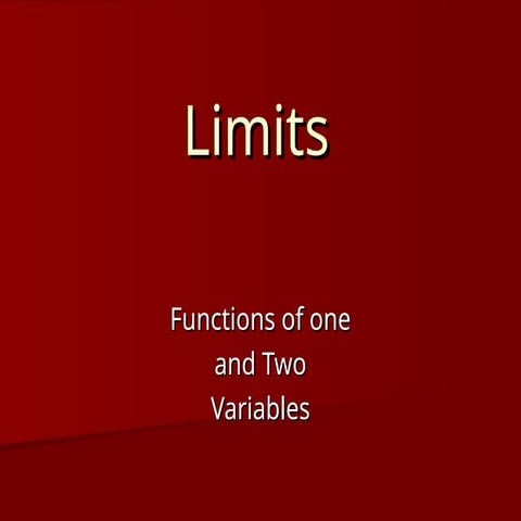 Limit and continuity | PPTX