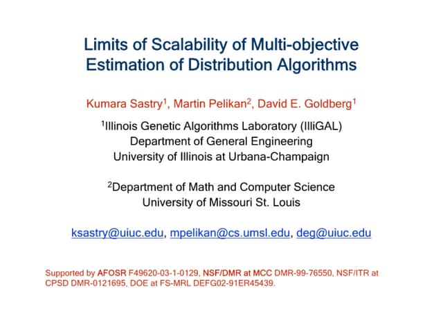 Limits Of Scalability Of Multiobjective Estimation Of Distribution