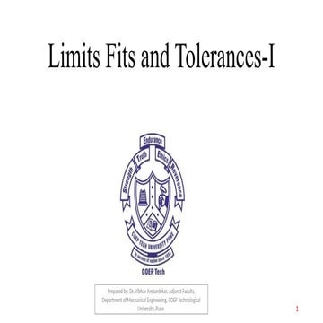 Limits Fits and Tolerances , basics concepts and definitions | PPTX