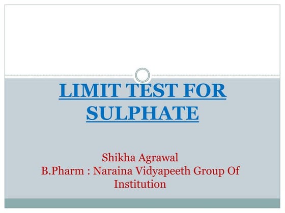 Limit test for heavy metals | PPT