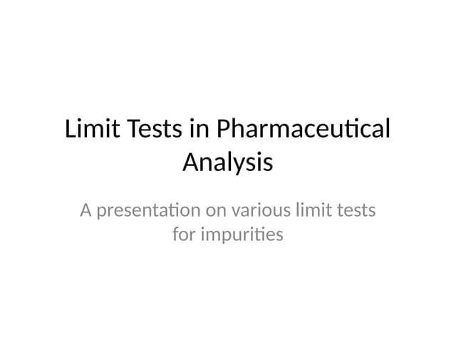 Limit Tests ppt | PPTX