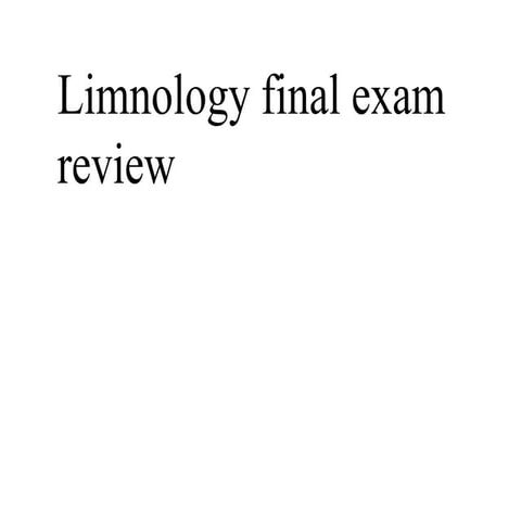 Limno final exam review | PPT