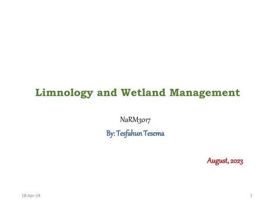 Limnology powerpoint presentation | PPT