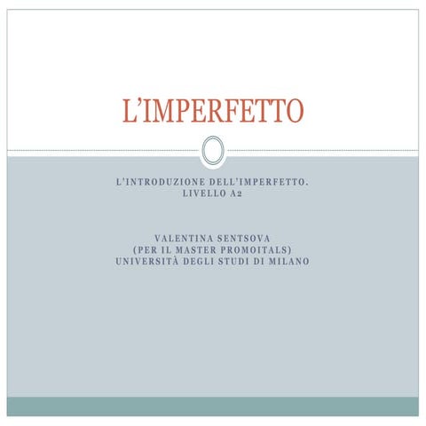 L’imperfetto | PPTX