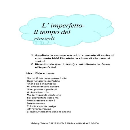 L’ imperfetto | DOC