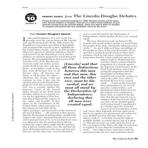 Lincoln Douglas debates | PDF