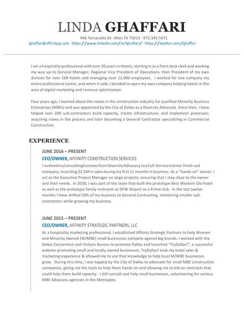 Linda Ghaffari: Short Bio 2019 | PDF