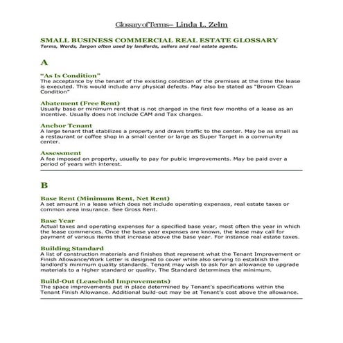 Real Estate Glossary | PDF